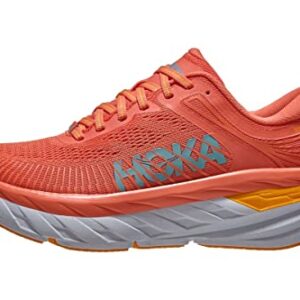 HOKA ONE Women's Bondi 7 Running Shoe, Camellia/Coastal Shade, 9