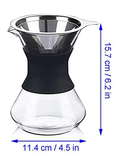 Pour Over Coffee Maker with Dripper Filter 34 Ounce/ 1000ml Glass Coffee Brewer