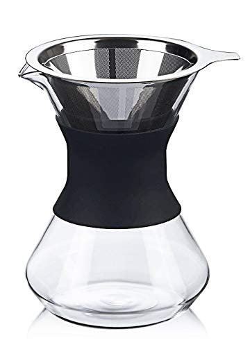 Pour Over Coffee Maker with Dripper Filter 34 Ounce/ 1000ml Glass Coffee Brewer