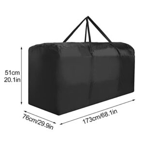 DNIEBW Christmas Tree Storage Bag,Tree Storage Bag 12ft Artificial Disassembled Trees,Heavy Duty Xmas Holiday Tree Bag with Durable Handles & Dual Zipper (Black 68x30x20in)