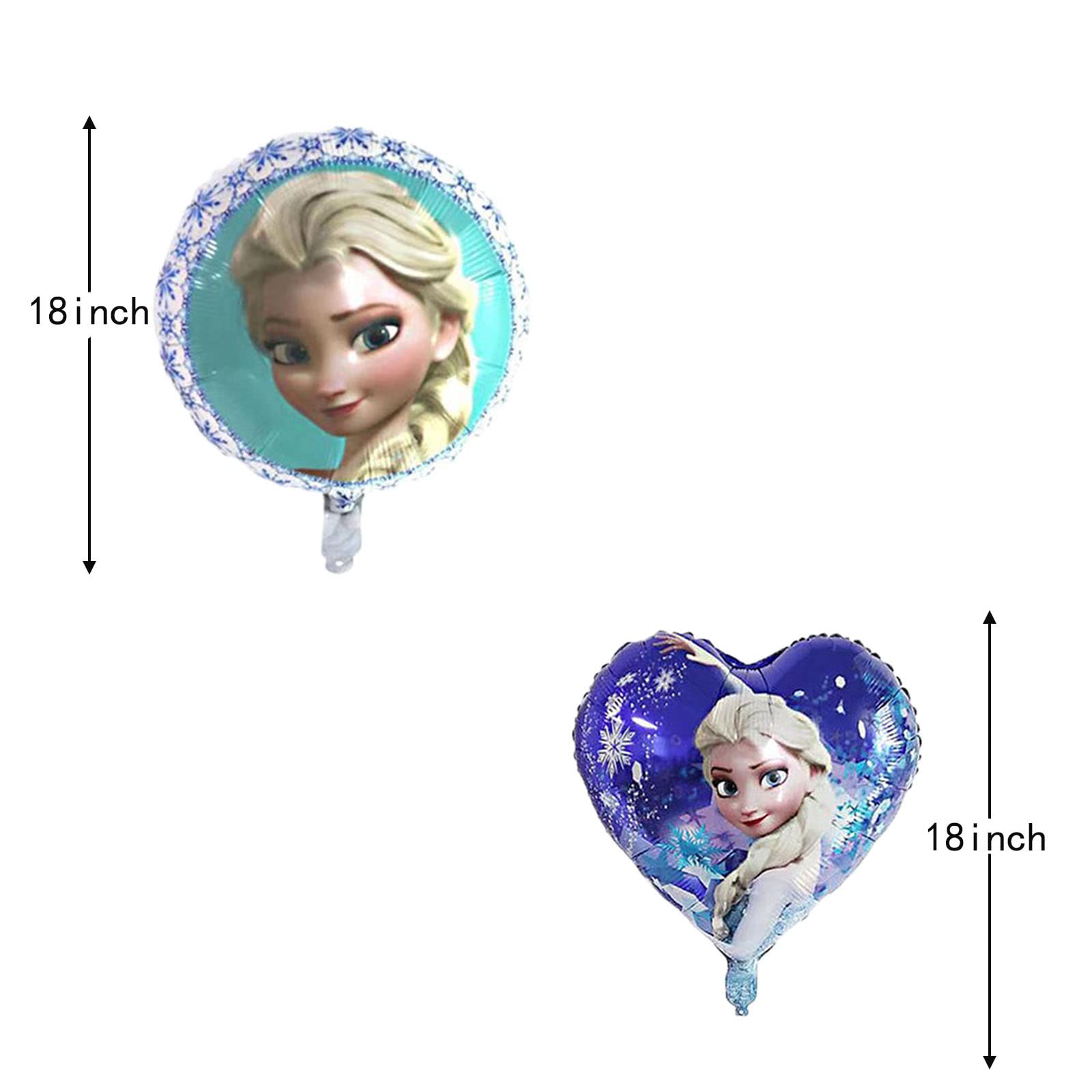 HTRY 5PCS Frozen Foil Balloons for Kids Birthday Baby Shower Elsa Theme Party Decorations