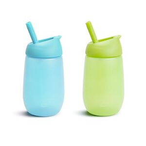 munchkin® simple clean™ toddler sippy cup with easy clean straw, 10 ounce, 2 pack, blue/green