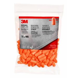 3m™ disposable earplugs, orange, 92800h80-dc, 80 pairs per pack