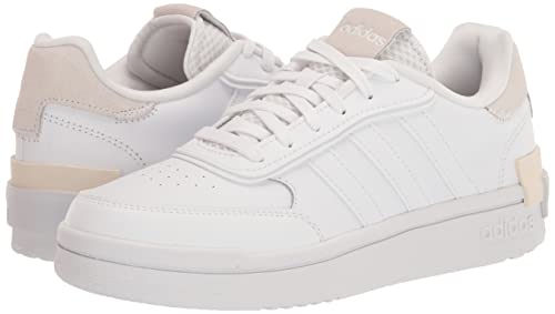 adidas Women's Postmove Basketball Shoe, White/White/Chalk White, 8