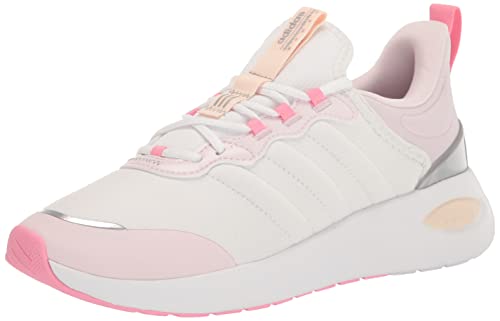 adidas Women's Puremotion Super Running Shoe, FTWR White/FTWR White/Almost Pink, 7.5