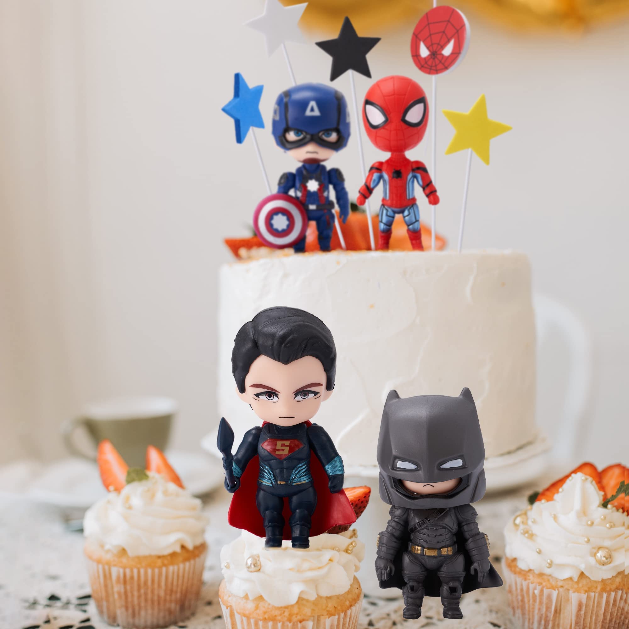 Superhero Party Supplies, Superhero Theme Birthday Party Decoration Kit, Cake Decoration，Cake Topping Birthday Party Article Gifts.