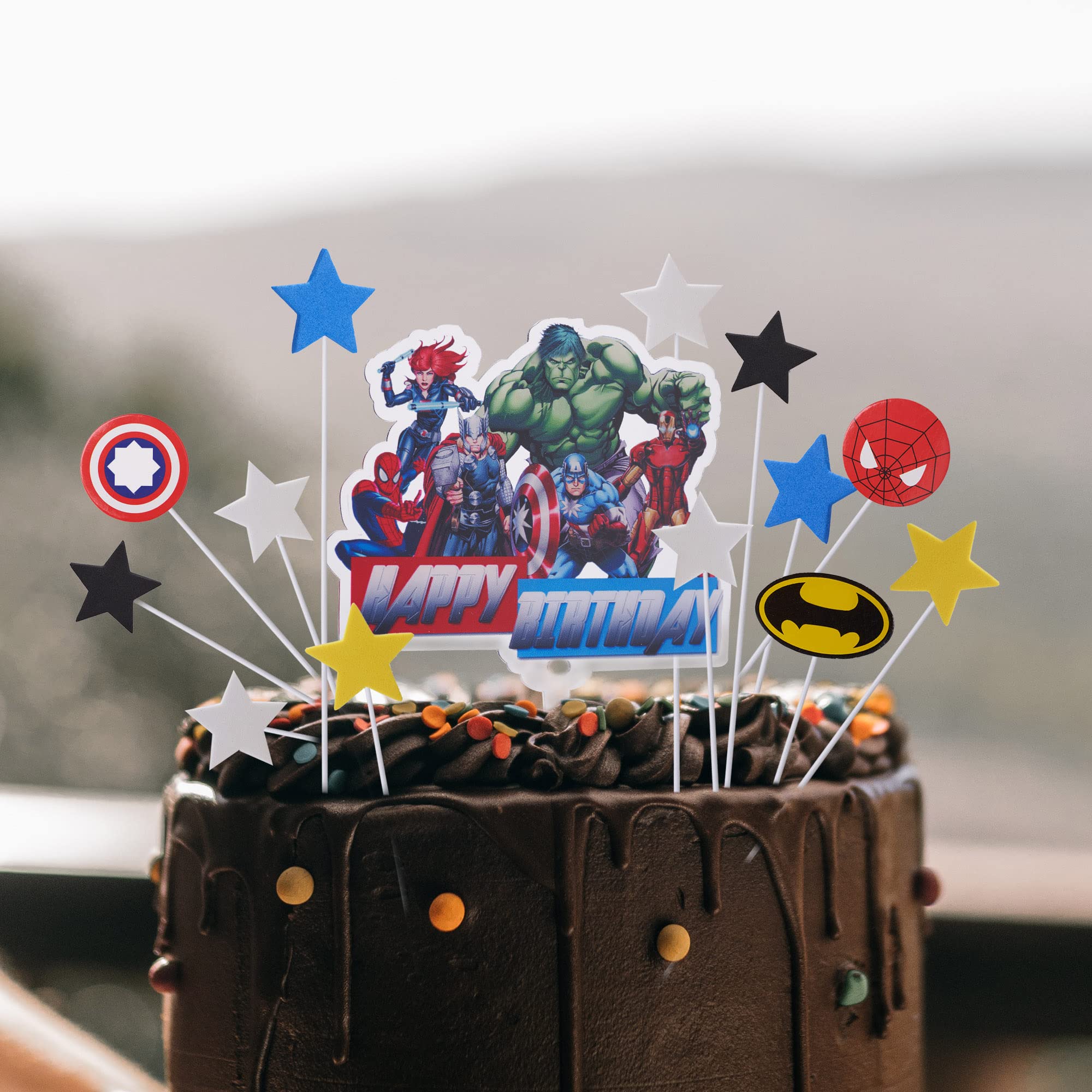 Superhero Party Supplies, Superhero Theme Birthday Party Decoration Kit, Cake Decoration，Cake Topping Birthday Party Article Gifts.