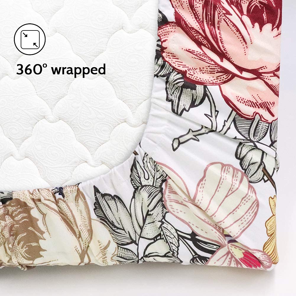 Floral Rainbow Crib Sheet Set