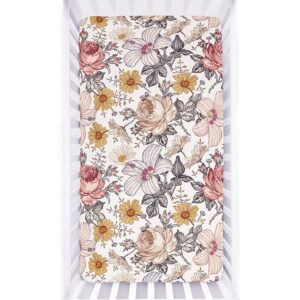 Floral Rainbow Crib Sheet Set