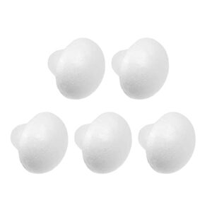 White Foam Mushroom Mushrooms: 5pcs DIY Polystyrene Crafts Modelling Mushrooms Foam Shapes Molds for Fairy Garden Micro Landscape