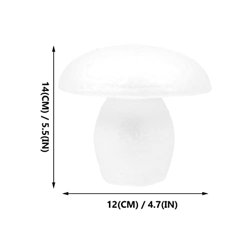 White Foam Mushroom Mushrooms: 5pcs DIY Polystyrene Crafts Modelling Mushrooms Foam Shapes Molds for Fairy Garden Micro Landscape