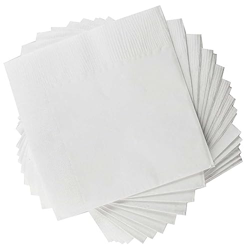 1 Ply White Cocktail/Beverage Napkins- Package of 500ct