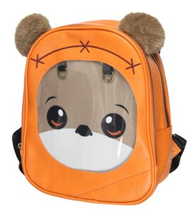 bioworld star wars backpack ewok 3d ears faux leather mini backpack pin display miniature backpack