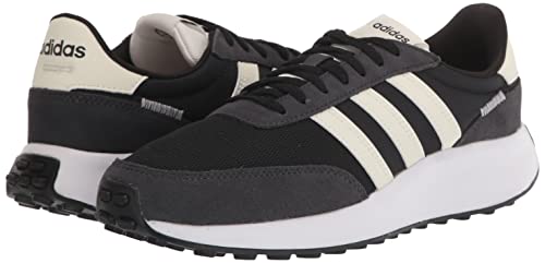 adidas Women's 70s Running Shoe, Black/Off White/Carbon, 7.5