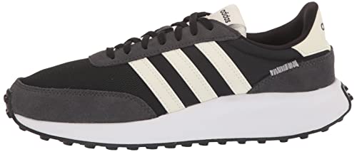 adidas Women's 70s Running Shoe, Black/Off White/Carbon, 7.5