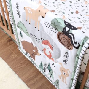 The Peanutshell Woodland Camo Crib Bedding Set for Baby Boys - 3 Piece Nursery Bed - Comforter, Fitted Sheet, Skirt