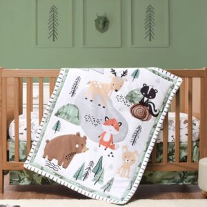 The Peanutshell Woodland Camo Crib Bedding Set for Baby Boys - 3 Piece Nursery Bed - Comforter, Fitted Sheet, Skirt