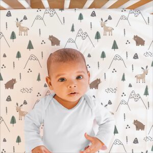 The Peanutshell Woodland Camo Crib Bedding Set for Baby Boys - 3 Piece Nursery Bed - Comforter, Fitted Sheet, Skirt