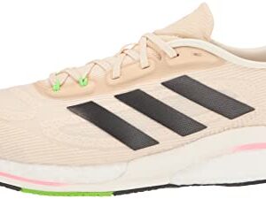 adidas Women's Supernova + Running Shoe, Ecru Tint/Carbon/Beam Pink, 9