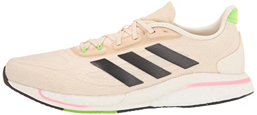 adidas Women's Supernova + Running Shoe, Ecru Tint/Carbon/Beam Pink, 9