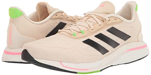 adidas Women's Supernova + Running Shoe, Ecru Tint/Carbon/Beam Pink, 9