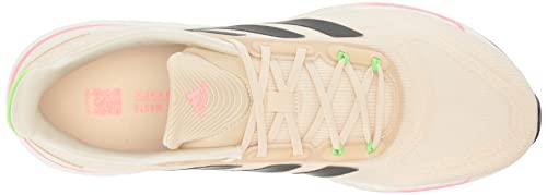 adidas Women's Supernova + Running Shoe, Ecru Tint/Carbon/Beam Pink, 9