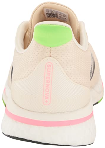 adidas Women's Supernova + Running Shoe, Ecru Tint/Carbon/Beam Pink, 9