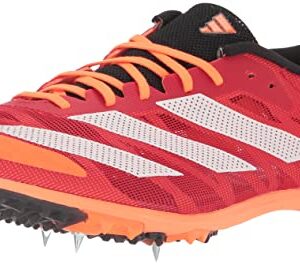 adidas Unisex Adizero XCS Track and Field Shoe, Vivid Red/White/Beam Orange, 13 US Men