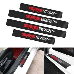 4pcs/set,car door sill plate protectors,carbon fibre vinyl reflective car door sill decoration scuff plate for sr5 off road racing development compatible with tundra tacoma 4 runner land fj cruiser