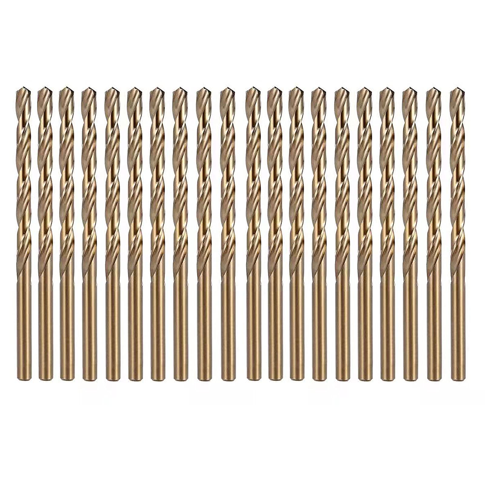 BECOLLO 1/8 Inch Cobalt Drill Bit Set, M35 Jobber Length Twist Drill Bits,Suitable for Drilling in Hard Metal, Stainless Steel, Cast Iron,20 Pieces