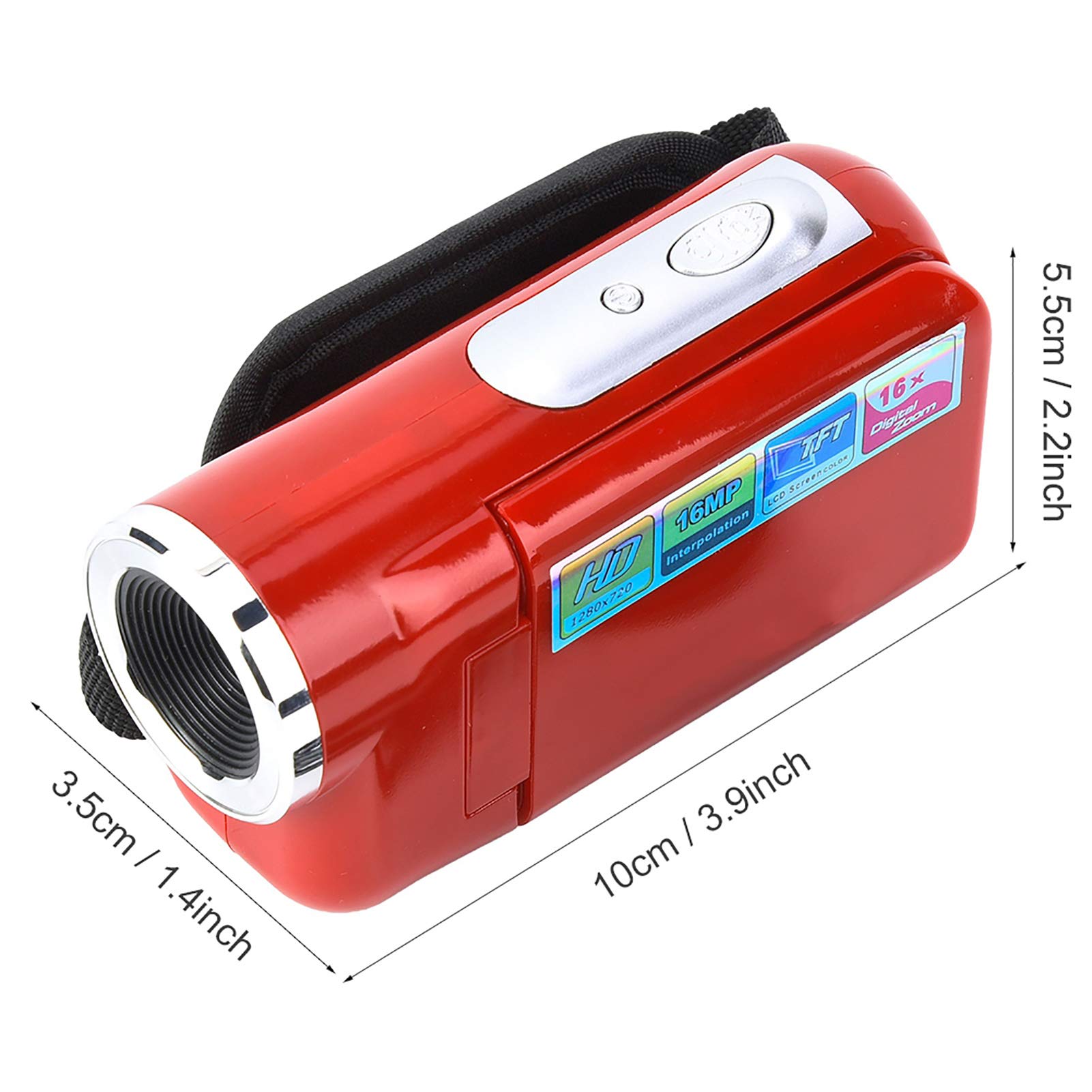 Digital Video Camera, Camera 2-inch Display Video Camera Can Be Played Back and Deleted for Children Enjoy Photos/Videos Anytime Anywhere(red)