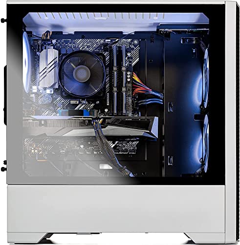 Skytech Gaming Skytech Blaze 3.0 Gaming PC Desktop – Intel i5-11400F, RX 6600, 1TB NVME, 16G DDR4 3200, 120mm AIO, AC Wi-Fi, Windows 10 Home 64-bit, White