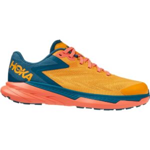 hoka one one women's zinal trail running shoes sneakers trainers (radiant yellow - camellia, numeric_7)