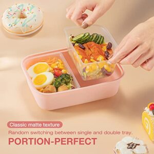 Glotoch Extra-Thick Meal Prep Containers Reusable, 38OZ To Go Containers, Double Use As Divided Lunch Containers For Portion Control-Microwave&Freezer&Dishwasher Safe,BPA-Free,10 Pack,Pink