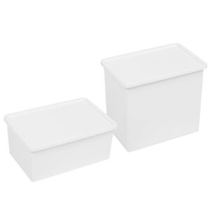 fomiyes plastic shoe boxes 2pcs plastic storage bin tote organizing file box multifunctional storage box storage box with secure lid for home bedroom white plastic storage box