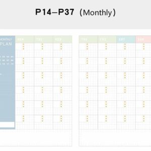 xingtingyu Undated Weekly Planner A5 A6 Time Management Weekly Monthly Schedule Book for Full Year Timeline Agenda Notebook Notepad Pink