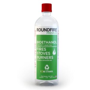 ROUNDFIRE Premium 12 x 1 Liter - Bioethanol Fuel for fireplaces, Stoves and Burners (12 Quart)