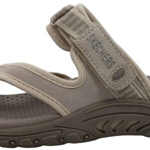 Skechers Women's Reggae-Rasta Flip-slop Sandals Flop, Light Tan, 11 M US