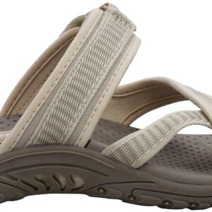 Skechers Women's Reggae-Rasta Flip-slop Sandals Flop, Light Tan, 11 M US