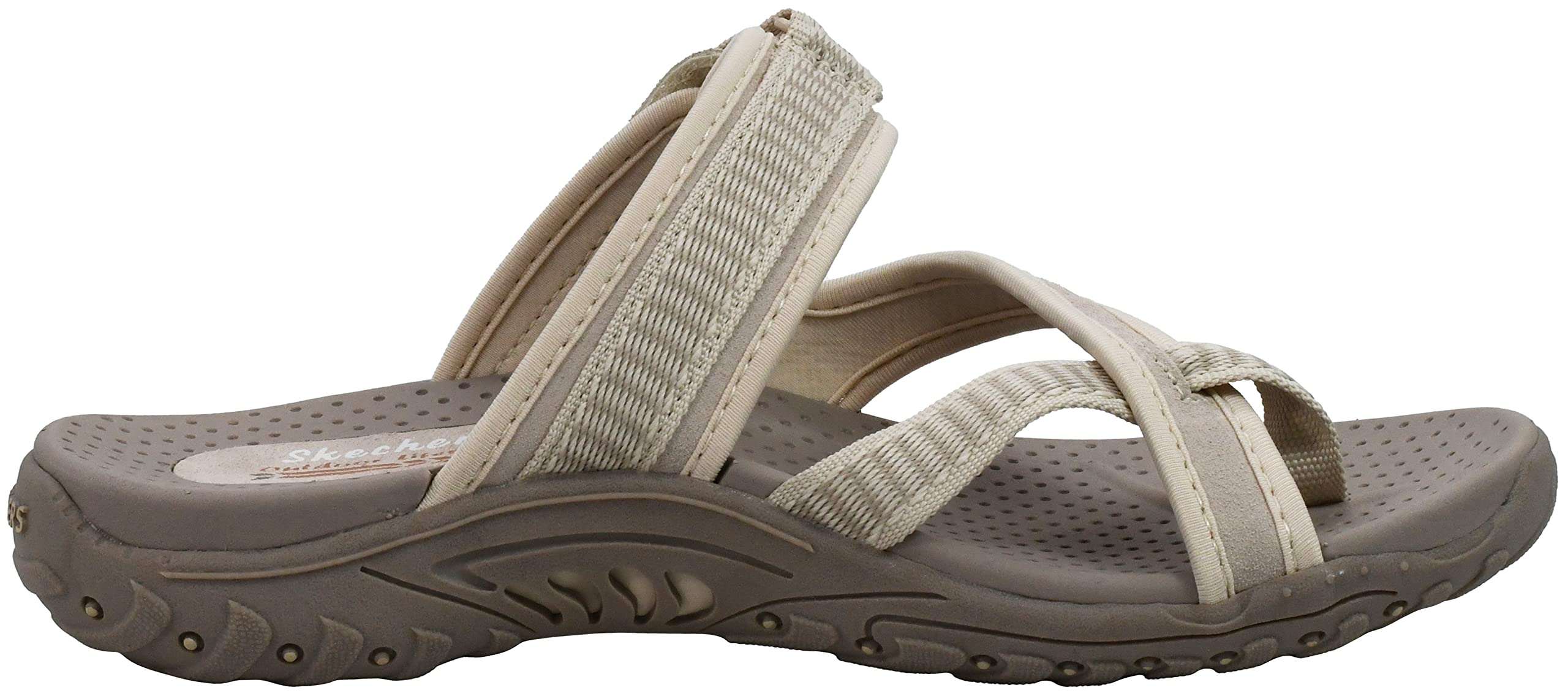 Skechers Women's Reggae-Rasta Flip-slop Sandals Flop, Light Tan, 11 M US