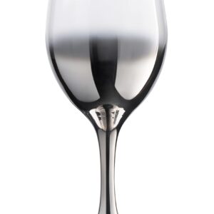 Vikko Décor Silver Ombre Wine Glasses: 14 Ounce Fancy Wine Glasses With Stem for Red and White Wine – Thick and Durable – Dishwasher Safe Goblets – Great Gift Idea – Set of 6 Decorative Wine Glasses