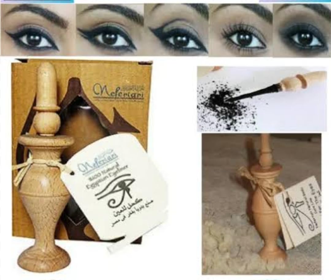 Nefertari 100% Natural Egyptian Eyeliner in Powder Form, Handmade Eyeliner Pharaohs Style