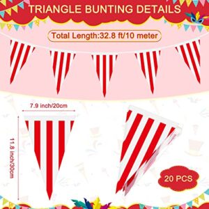 Circus Carnival Party Decoration Set Carnival Theme Banner Circus Red and White Striped Pennant Banner Flags and Carnival Theme Tablecover for Circus Carnival Party Suppliers and Favors