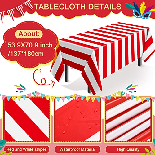 Circus Carnival Party Decoration Set Carnival Theme Banner Circus Red and White Striped Pennant Banner Flags and Carnival Theme Tablecover for Circus Carnival Party Suppliers and Favors