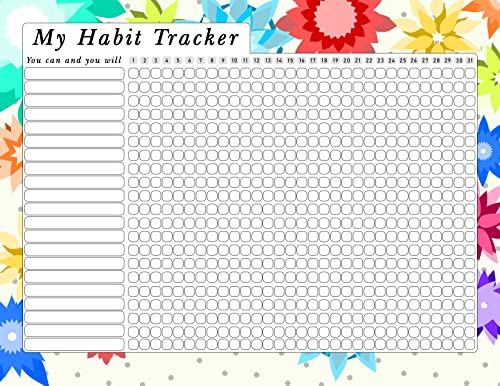 2024 Monthly Desktop/Wall Calendar/Planner - Habit Tracker - Daily, Weekly & Monthly Goal Motivational Habit Tracking Journal Inspirational - (Edition #01)