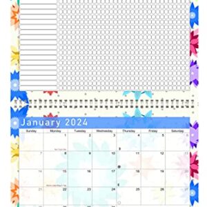 2024 Monthly Desktop/Wall Calendar/Planner - Habit Tracker - Daily, Weekly & Monthly Goal Motivational Habit Tracking Journal Inspirational - (Edition #01)