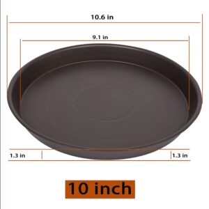 Angde Plant Saucer 10 Inch, 6 Pack of 10 inch Plant Tray, Heavy Duty Plastic Plant Saucers for Indoors Round, Plant Water Tray, Pot Trays Saucers for Planter 10-13" (Chocolate Brown)