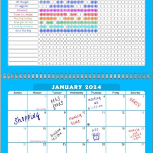 2024 Monthly Desktop/Wall Calendar/Planner - Habit Tracker - Daily, Weekly & Monthly Goal Motivational Habit Tracking Journal Inspirational - (Edition #07)