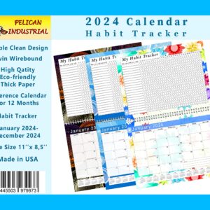 2024 Monthly Desktop/Wall Calendar/Planner - Habit Tracker - Daily, Weekly & Monthly Goal Motivational Habit Tracking Journal Inspirational - (Edition #07)