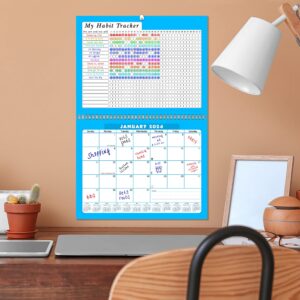 2024 Monthly Desktop/Wall Calendar/Planner - Habit Tracker - Daily, Weekly & Monthly Goal Motivational Habit Tracking Journal Inspirational - (Edition #07)